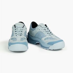 Kenzo | Shoes | Kenzo Work Appliqud Mesh And Leather Sneakers | Poshmark